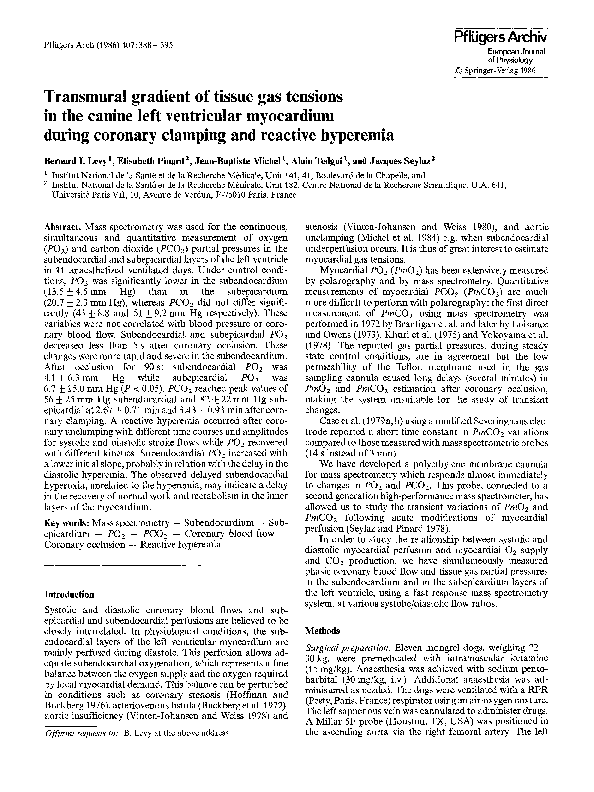 (PDF) Transmural gradient of tissue gas tensions in the canine left ...