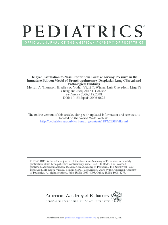 (PDF) Delayed Extubation to Nasal Continuous Positive Airway Pressure ...
