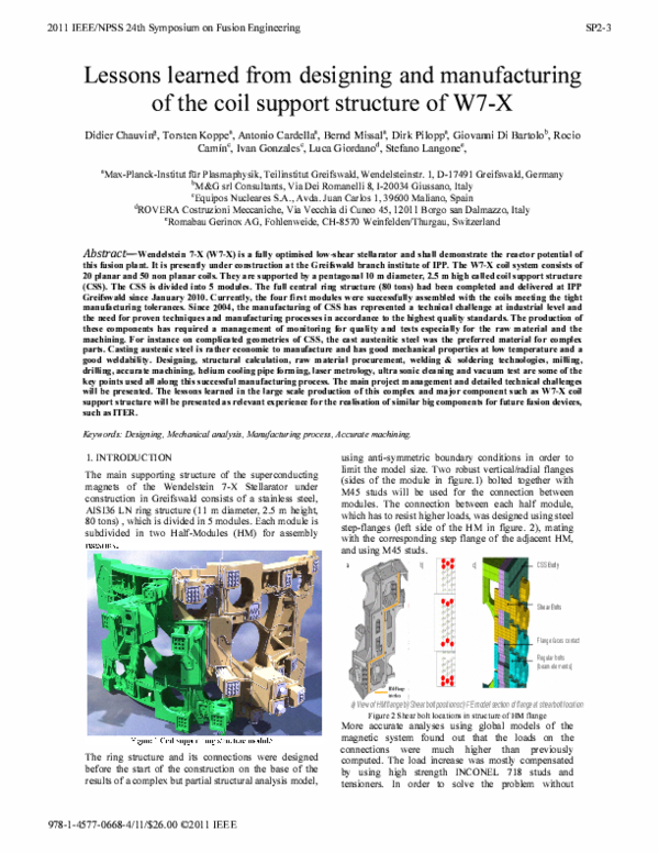 (PDF) Lessons learned from designing and manufacturing of the coil ...