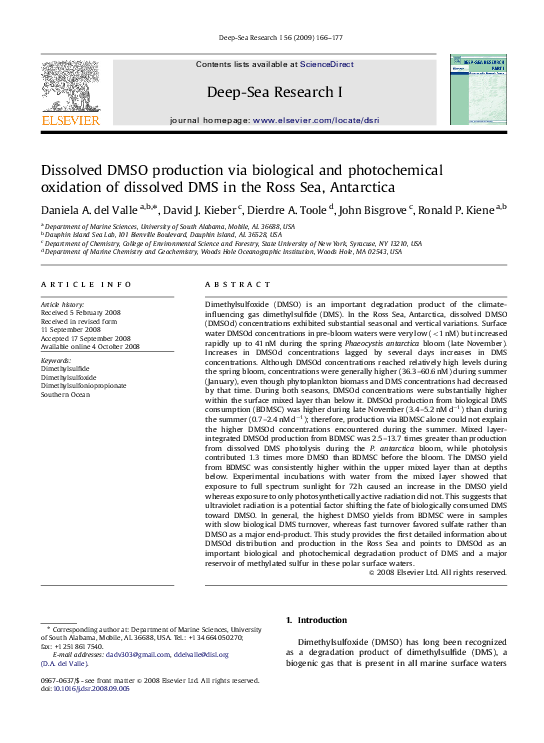 (PDF) Dissolved DMSO production via biological and photochemical ...