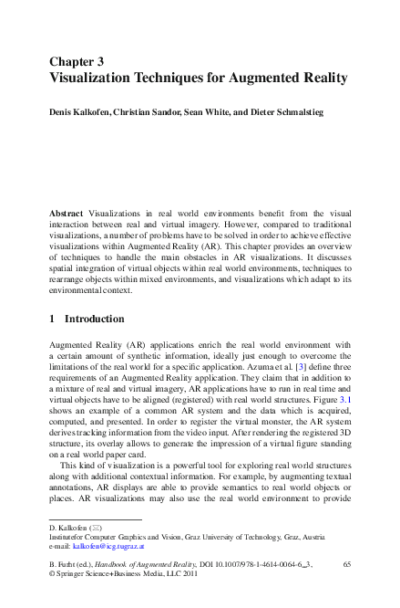 (PDF) Visualization Techniques for Augmented Reality