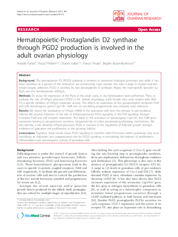 (PDF) Hematopoietic-Prostaglandin D2 synthase through PGD2 production ...