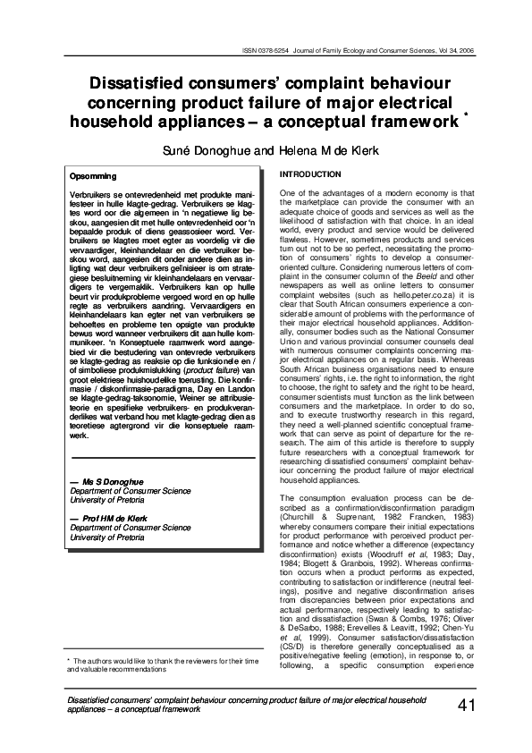 (PDF) DETERMINANTS OF CONSUMER COMPLAINT BEHAVIOUR | Megi Kushi ...
