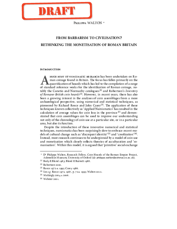 (PDF) Walton, P. (2015) From barbarism to civilisation? Rethinking the ...