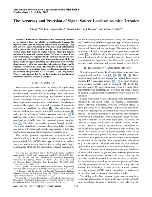 (PDF) The accuracy and precision of signal source localization with ...