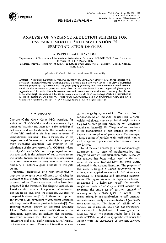 Pdf Analysis Of Variance Reduction Schemes For Ensemble Monte Carlo
