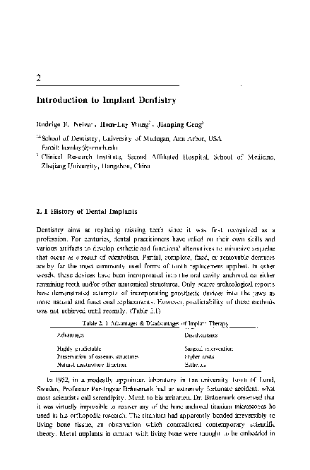 (PDF) Introduction to Implant Dentistry
