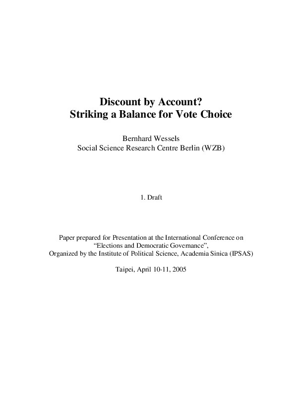 (PDF) Discount by Account? Striking a Balance for Vote Choice