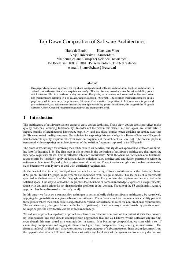 (PDF) Top-down composition of software architectures