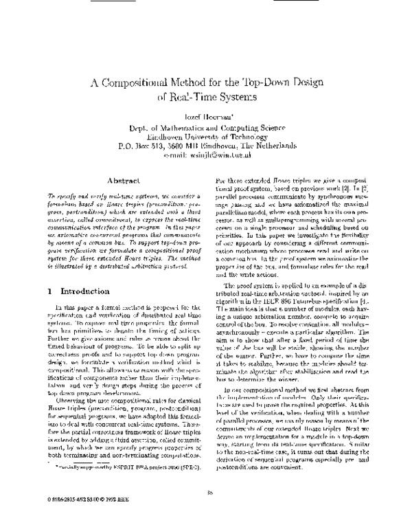 (PDF) A compositional method for the top-down design of real-time systems