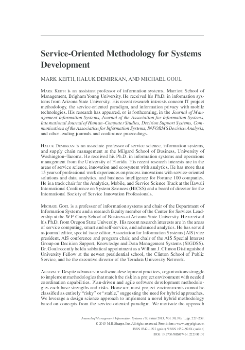 (PDF) Service-Oriented Methodology for Systems Development