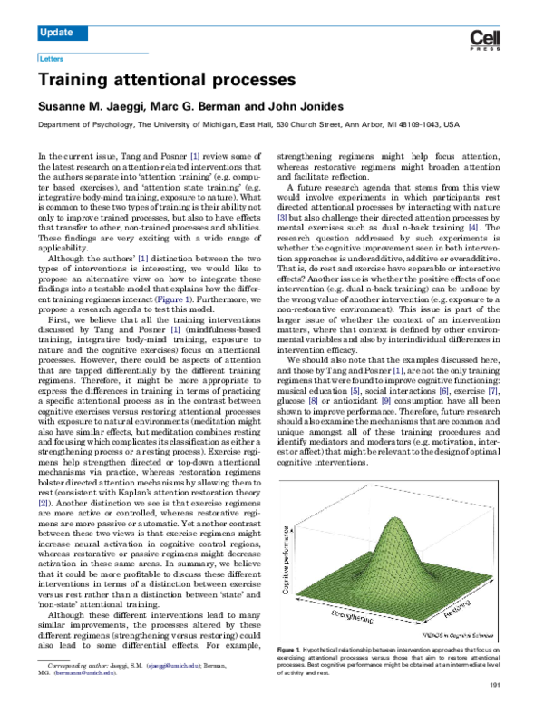 (PDF) Training attentional processes
