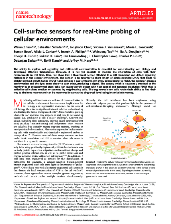 (PDF) Cell-surface sensors for real-time probing of cellular environments