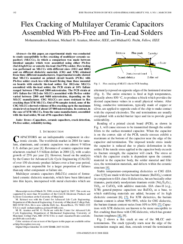 (PDF) Flex Cracking of Multilayer Ceramic Capacitors Assembled With Pb ...