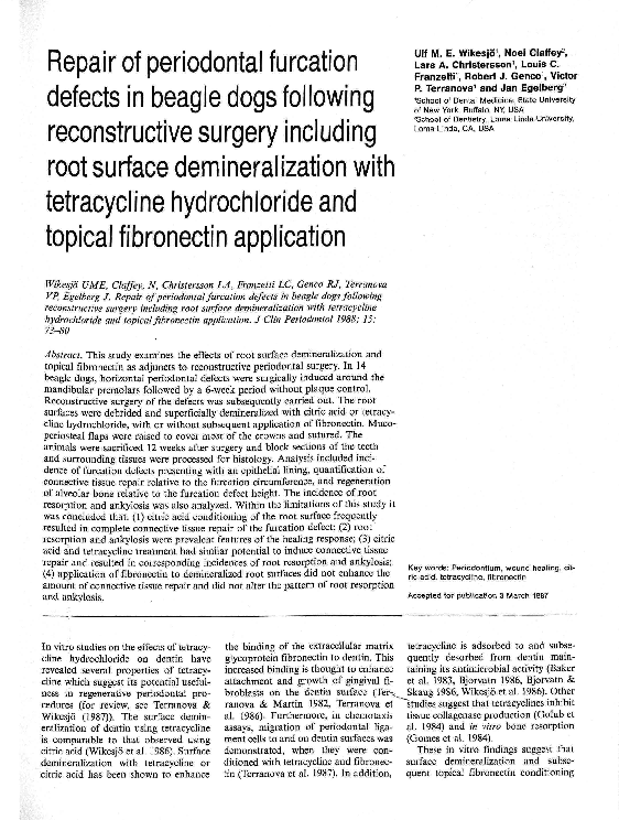 (PDF) Repair of periodontal furcation defects in beagle dogs following ...