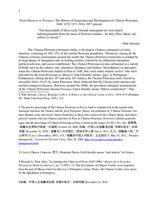 (DOC) From Macacos to Paisanos: The History of Integration and ...