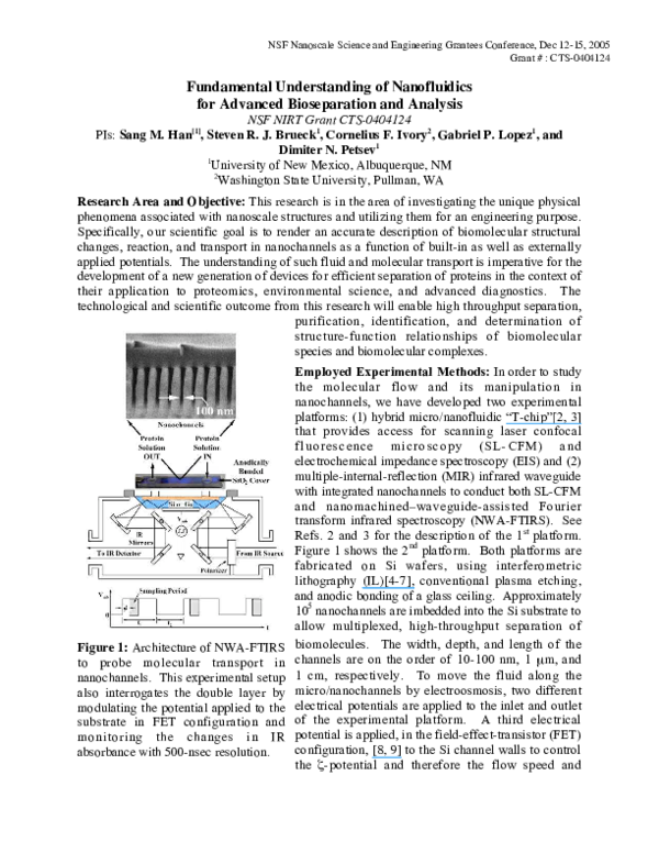 (PDF) Fundamental Understanding of Nanofluidics for Advanced ...