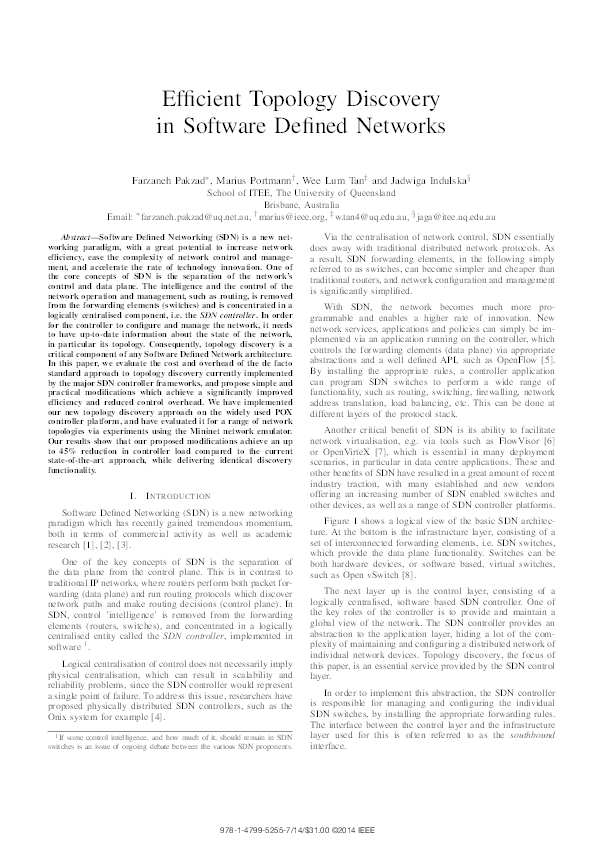(PDF) Efficient topology discovery in software defined networks