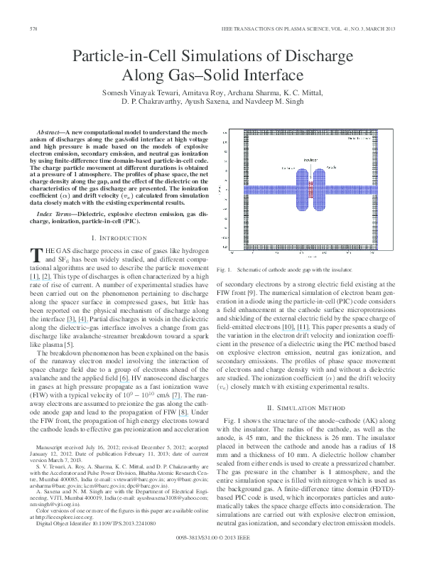 (PDF) Particle-in-Cell Simulations of Discharge Along Gas–Solid Interface
