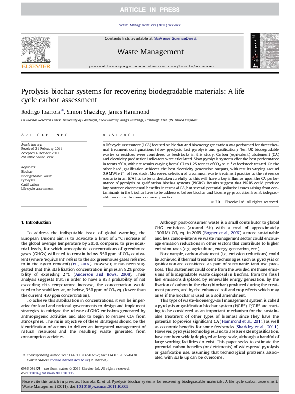 (PDF) Pyrolysis biochar systems for recovering biodegradable materials ...
