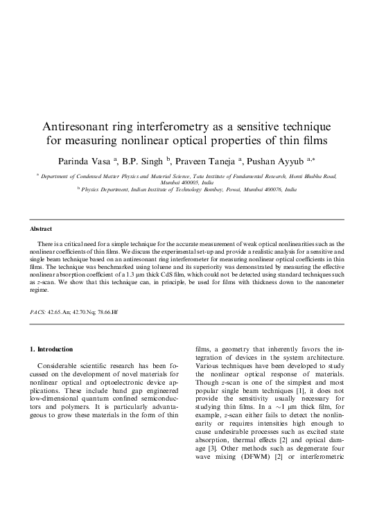 (PDF) Antiresonant ring interferometry as a sensitive technique for ...