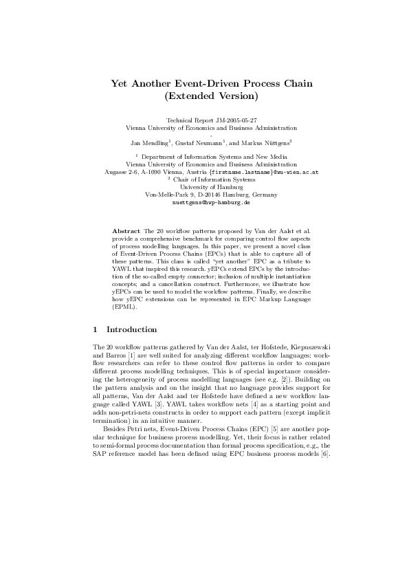 Pdf Yet Another Event Driven Process Chain Extended Version 7386