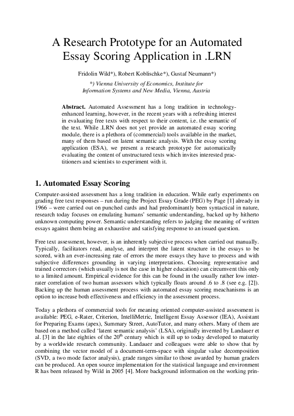 (PDF) A Research Prototype for an Automated Essay Scoring Application ...