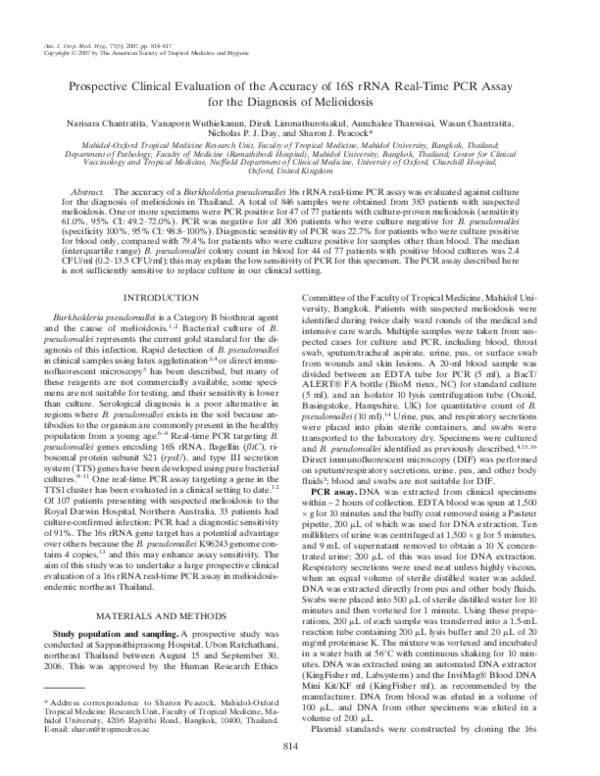 (PDF) Rapid presumptive identification of Burkholderia pseudomallei ...
