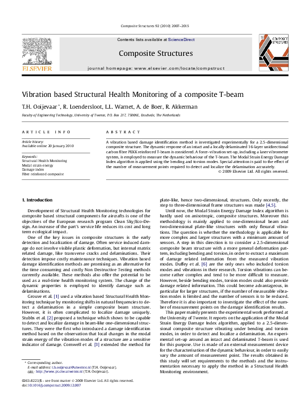 (PDF) Vibration-Based Monitoring of T-Beam Damage