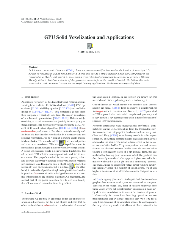 (PDF) GPU Solid Voxelization and Applications