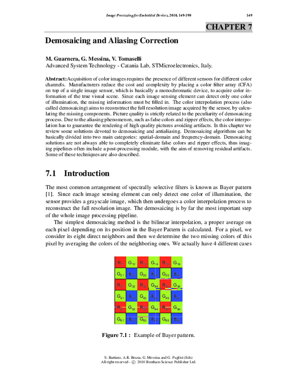 (PDF) Demosaicing and Antialiasing Correction