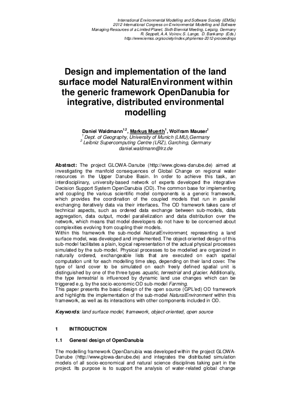 (PDF) Design and implementation of the land surface model ...