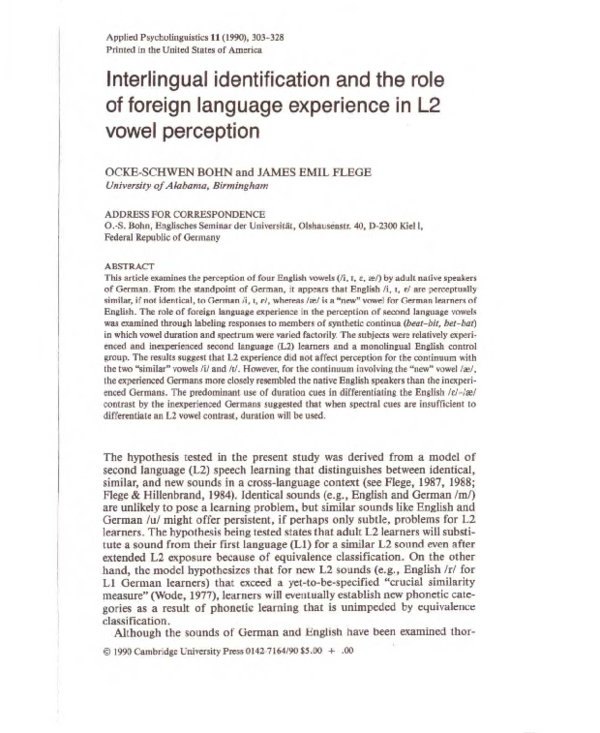 (PDF) Interlingual identification and the role of foreign language ...