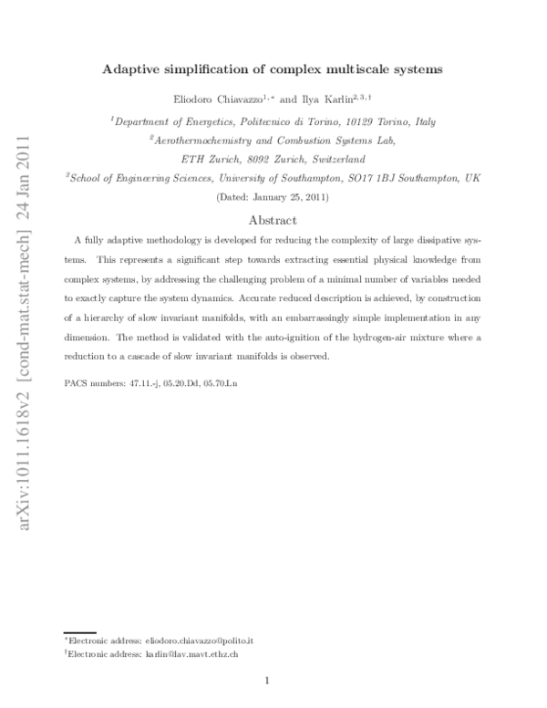 (PDF) Adaptive simplification of complex multiscale systems