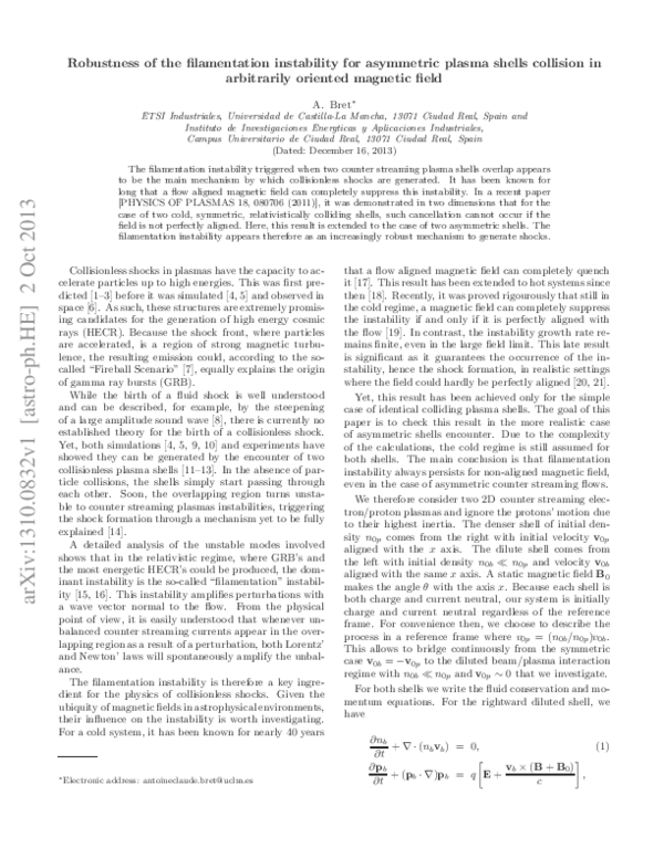 (PDF) Robustness of the filamentation instability for asymmetric plasma ...