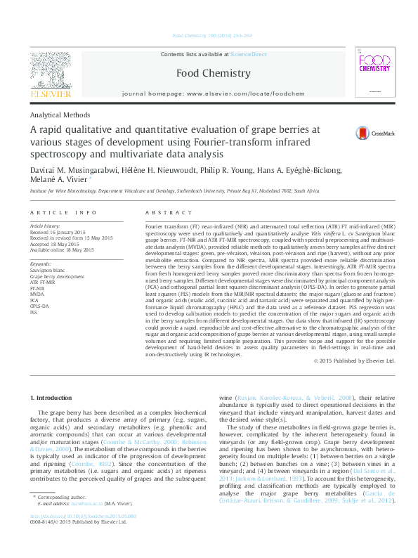 (PDF) A rapid qualitative and quantitative evaluation of grape berries at various stages of ...