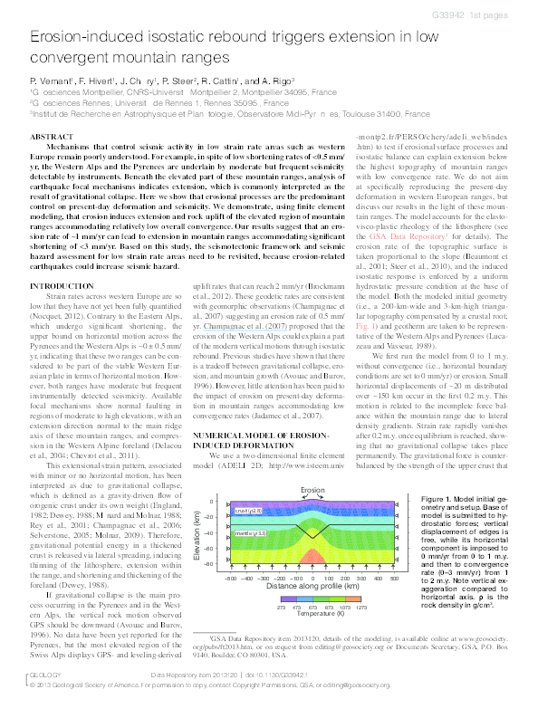 (PDF) Erosion-induced isostatic rebound triggers extension in low ...