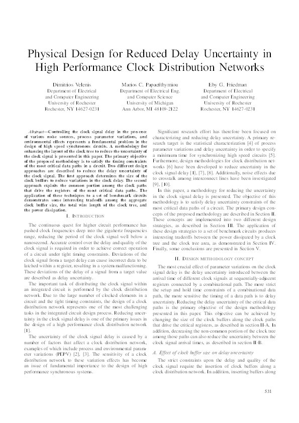 (PDF) Physical Design for Reduced Delay Uncertainty in High Performance ...