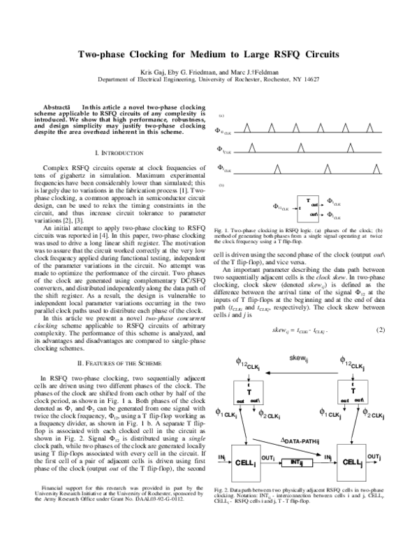 (PDF) Two-phase Clocking for Medium to Large RSFQ Circuits