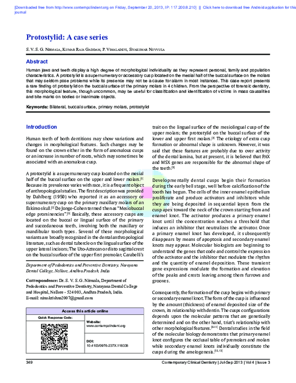 (PDF) Protostylid: A case series