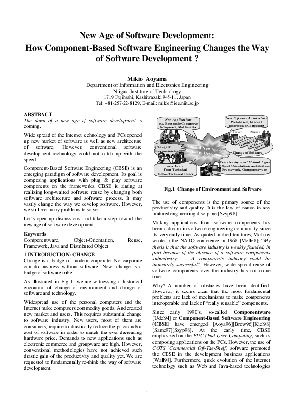 (PDF) New age of software development: How component-based software engineering changes the way ...