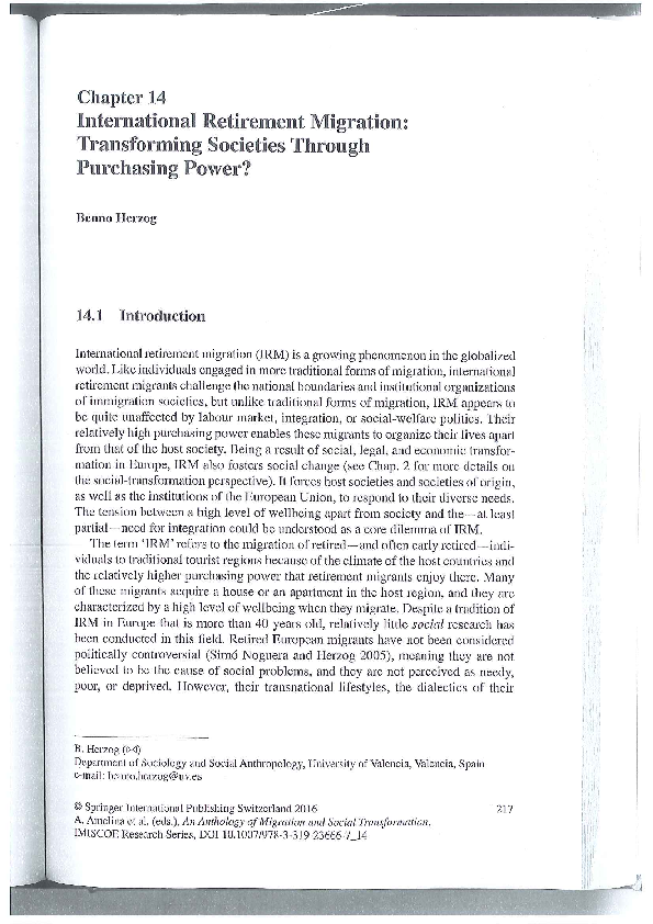 International Retirement Migration: Transforming Societies Through ...