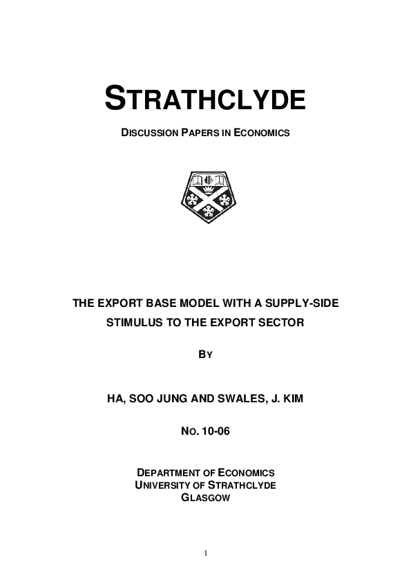 (PDF) The export-base model with a supply-side stimulus to the export ...