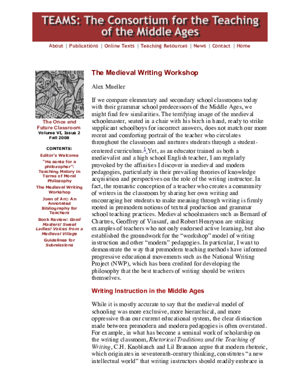 (PDF) The Medieval Writing Workshop