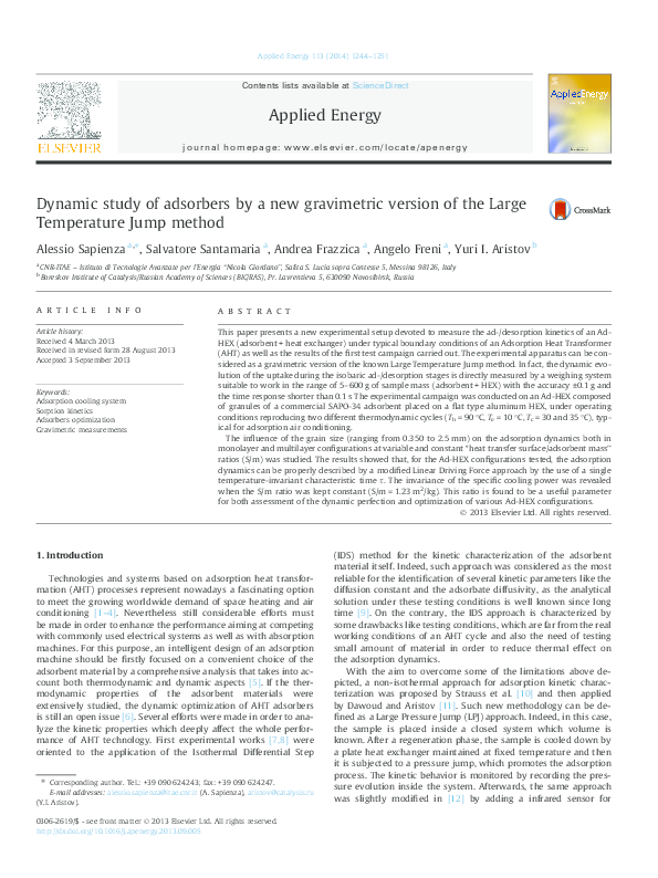 (PDF) Dynamic study of adsorbers by a new gravimetric version of the ...
