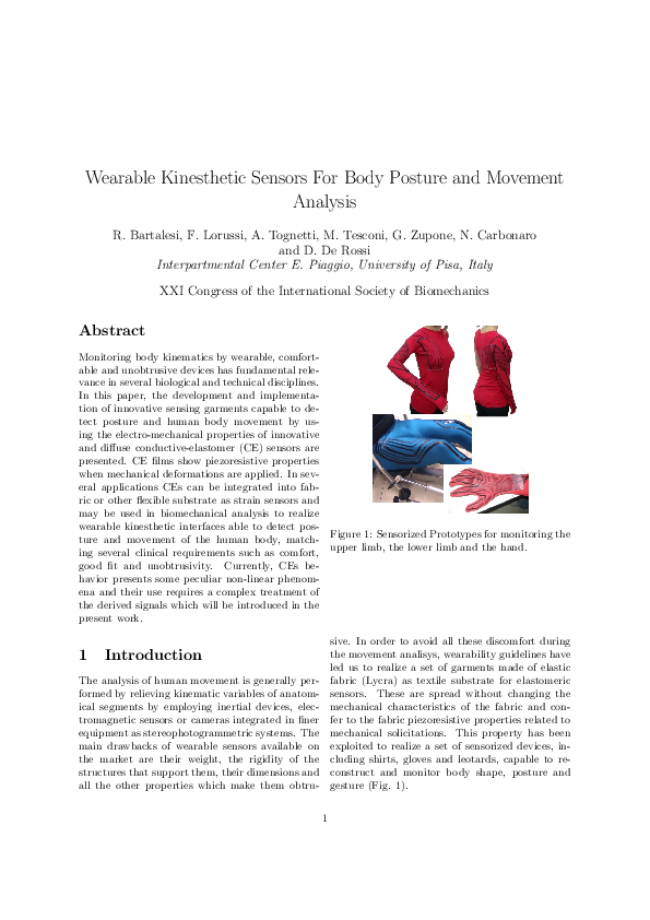 (PDF) Wearable Kinesthetic Sensors For Body Posture and Movement Analysis