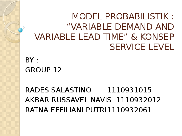 (PPT) Model Probabilistik Persediaan