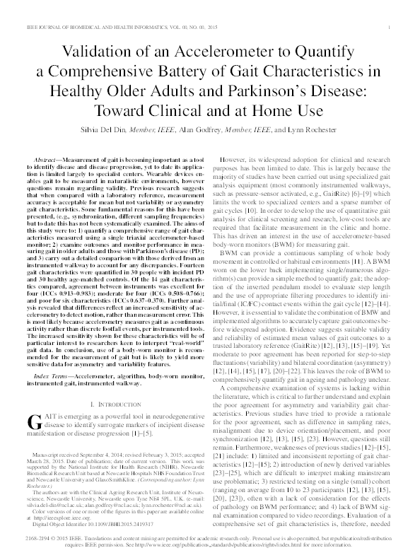 Pdf Validation Of An Accelerometer To Quantify A Comprehensive