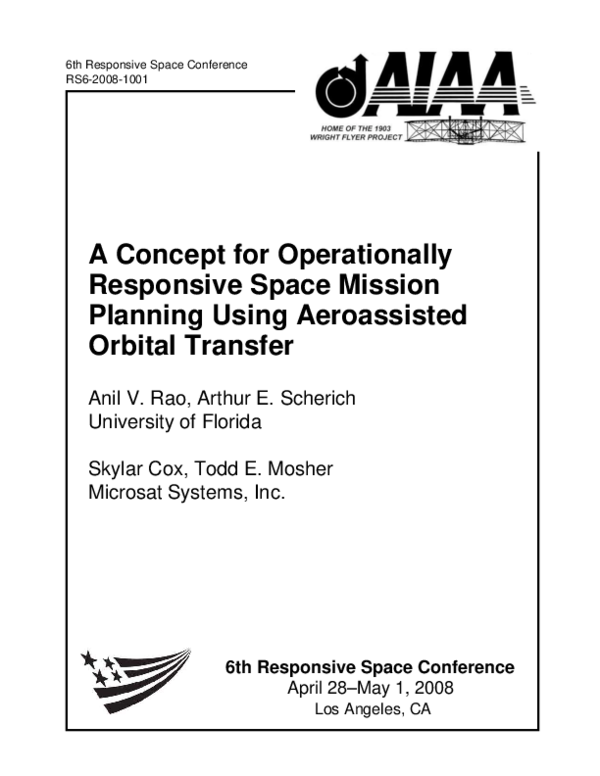 (PDF) A concept for operationally responsive space mission planning ...