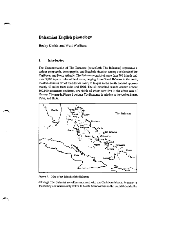 (PDF) Bahamian English Phonology